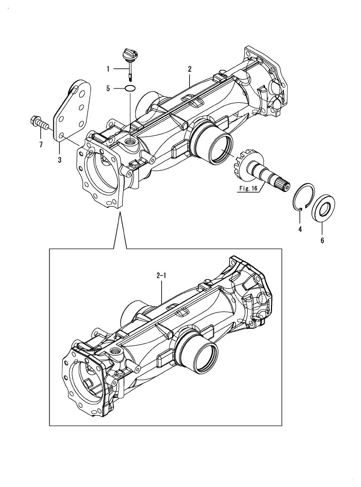 YT235 FRONT-AXLE-CASE — BRIM:PARTS_YANMAR