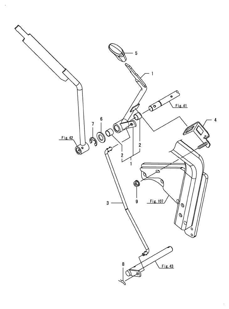 SA425 PTO LEVER KIT — BRIM:PARTS_YANMAR