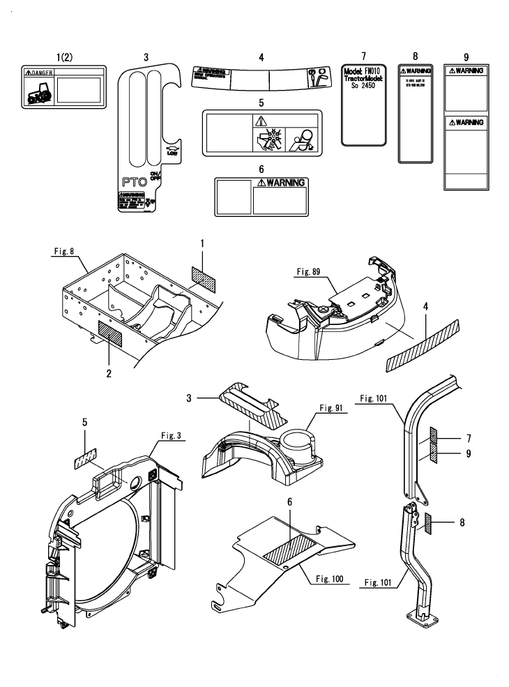 BRIM:Parts SAFETY DECAL, ROPS | Part# 1A7880-85190 — BRIM:PARTS_YANMAR